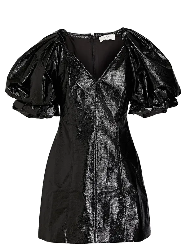 A.L.C. Park Crinkled Mini Dress - Black