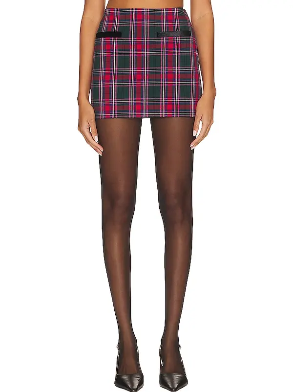 Majorelle Joi Mini Skirt - Pink Multi Plaid