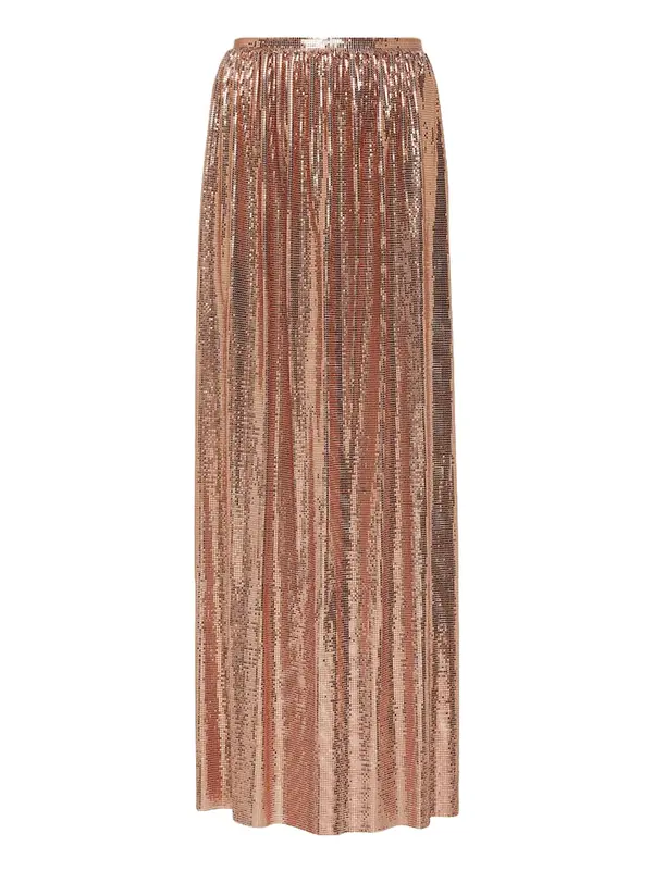 Rabanne Metallic Mesh Maxi Skirt - Pink