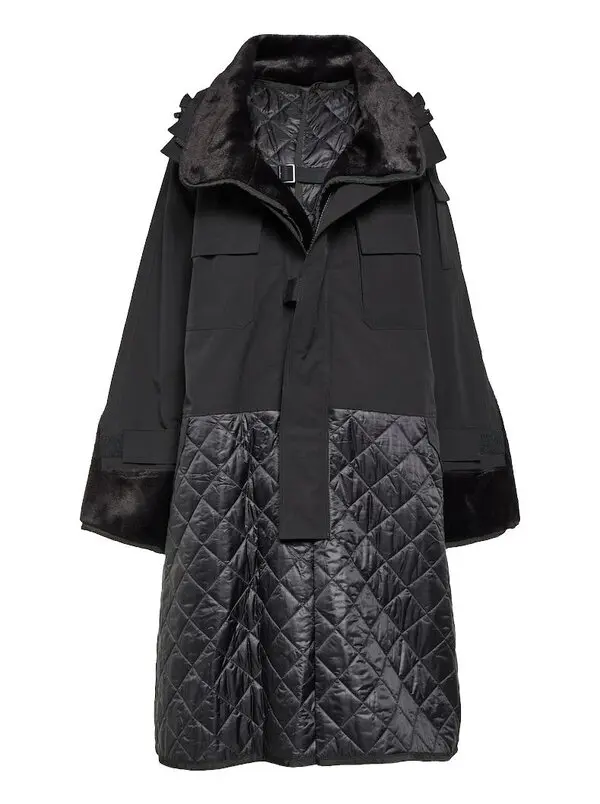 Junya Watanabe Quilted Faux Shearling-lined Coat - Black