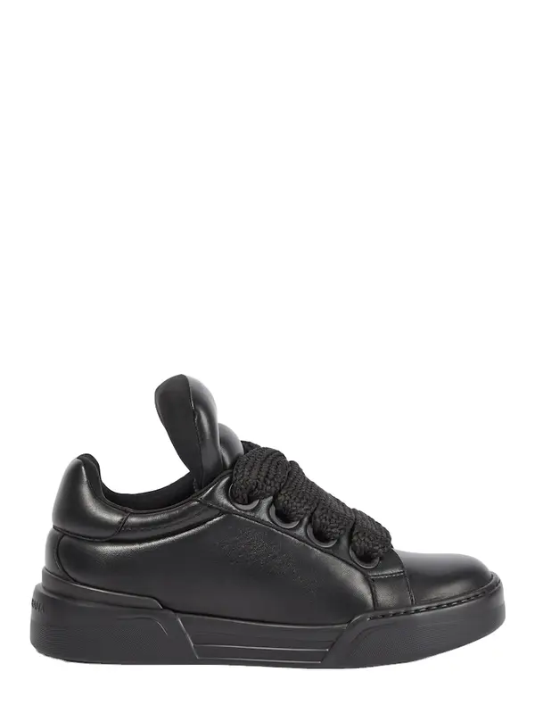 Dolce & Gabbana Mega Skate Leather Sneakers - Black