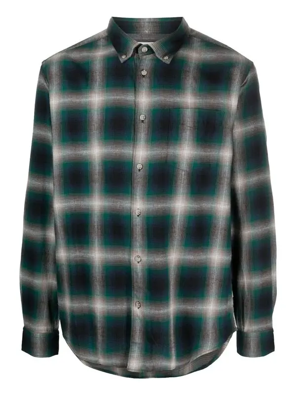 Woolrich Madras Plaid-check Flannel Shirt - Green