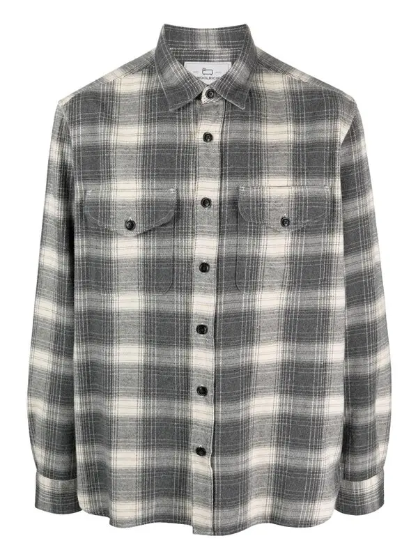 Woolrich Plaid-check Flannel Shirt - Grey