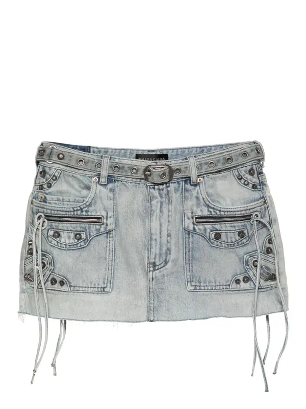 Balenciaga Cagole Denim Miniskirt - Blue