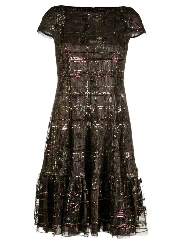 Talbot Runhof Sequin-embellished Metallic Dress - Green