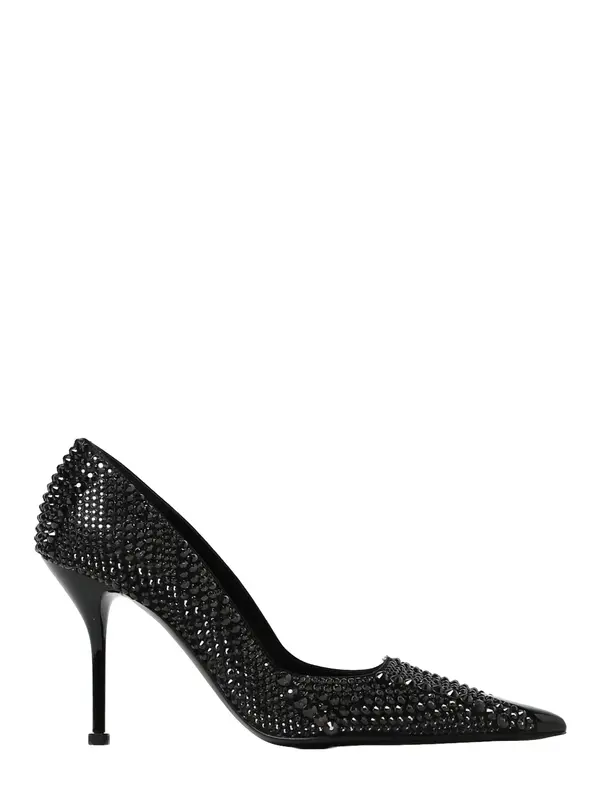 Alexander McQueen Leather Pumps With Rhinestones - Black