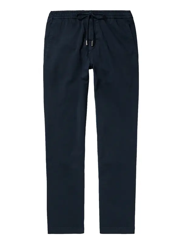 Mr P. Straight-leg Cotton-blend Twill Trousers - Blue