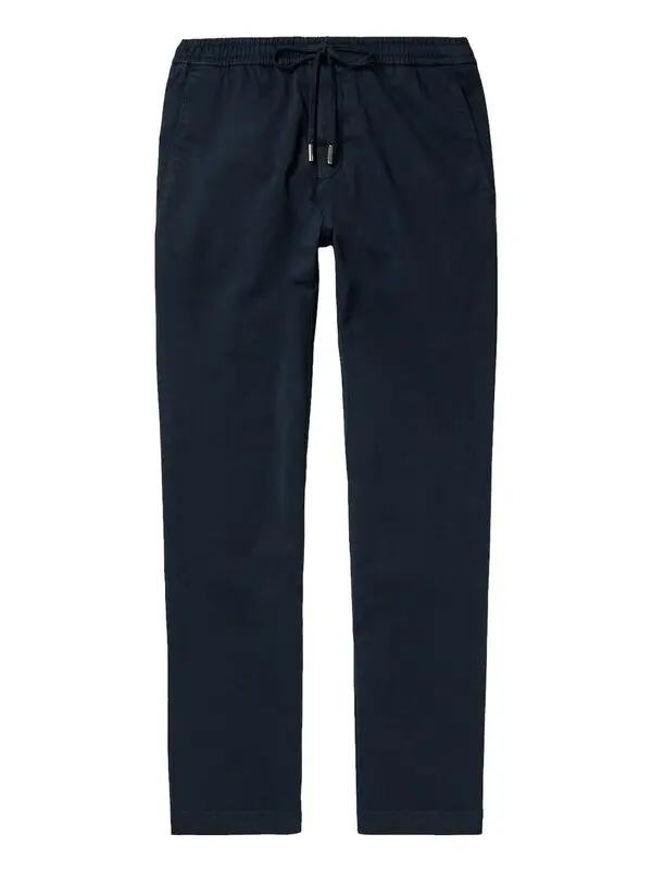 Mr P. Straight-leg Cotton-blend Twill Trousers - Blue