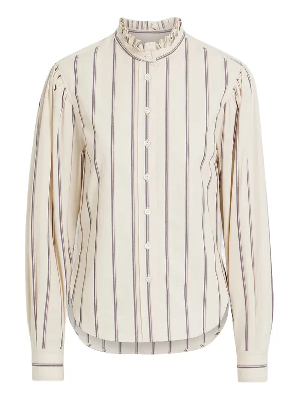 MARANT ETOILE Jancis Striped Cotton Shirt - Ecru