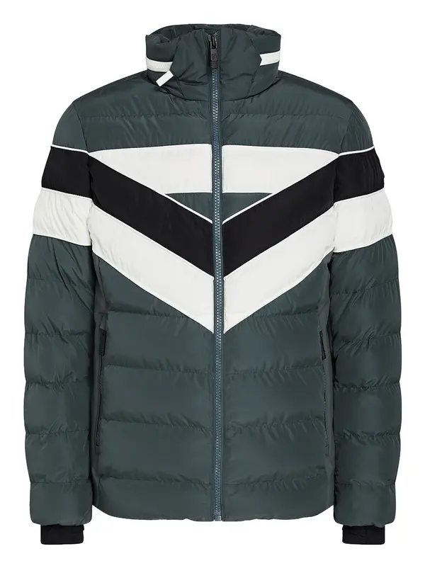 Fusalp Fernand Striped Quilted Ski Jacket - Grey Green