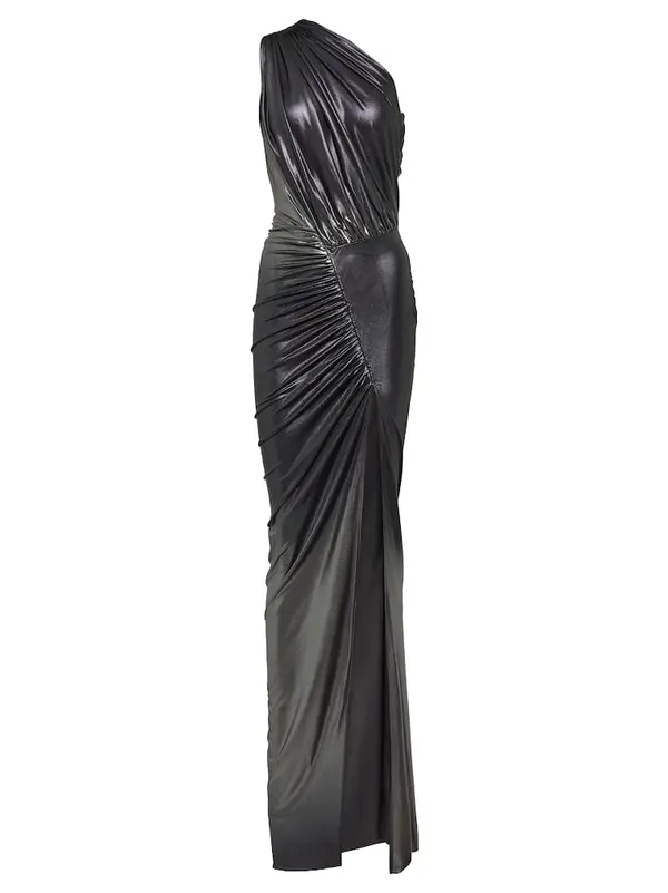 Rick Owens One-shoulder Ruched Gown - Silver