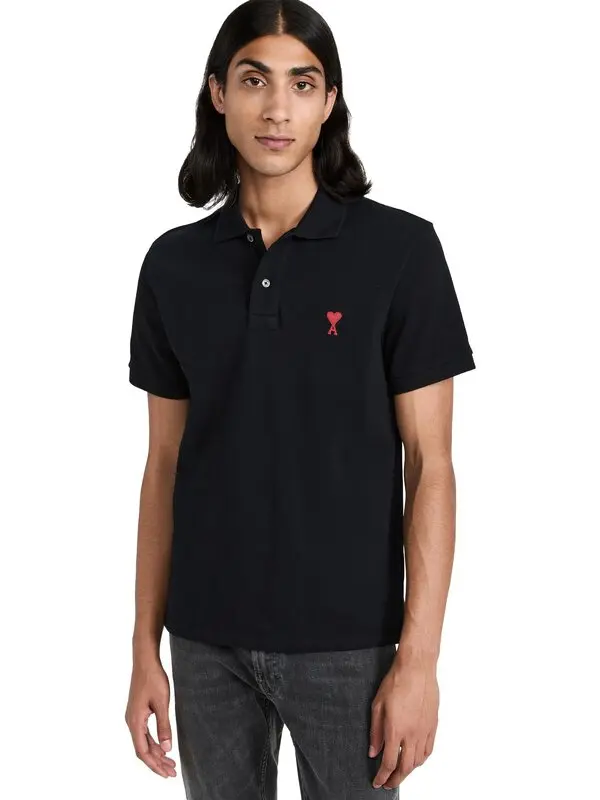 Ami De Coeur Polo Shirt - Black