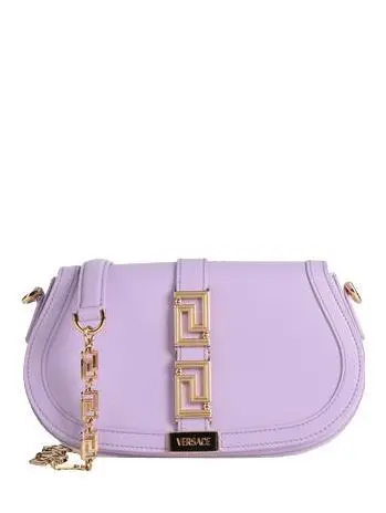 Versace Calfskin Cross-body Flap Bag - Purple