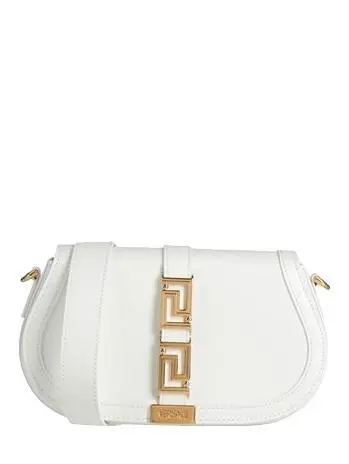 Versace Calfskin Cross-body Flap Bag - White