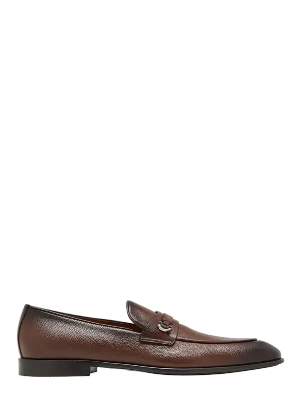 FERRAGAMO Desio Gancio Ornament Penny Loafers - Cocoa Brown