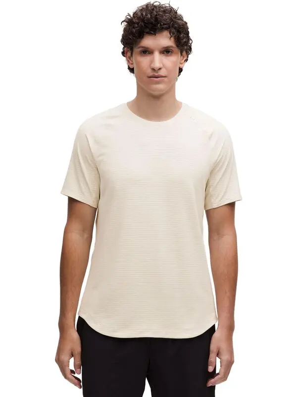 Lululemon License To Train Short-sleeve Shirt - Heathered Light Ivory