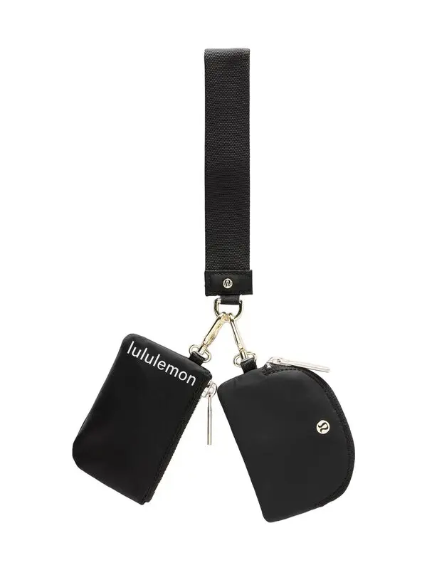 Lululemon Dual Pouch Wristlet - Black/gold