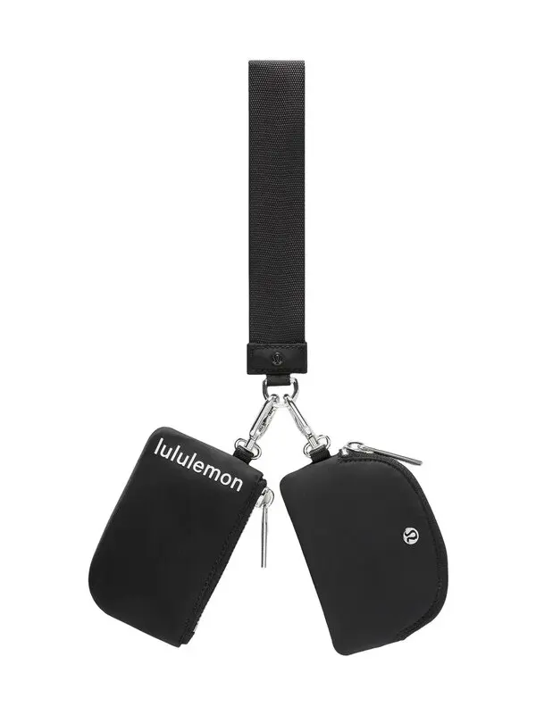 Lululemon Dual Pouch Wristlet - Black/white/silver