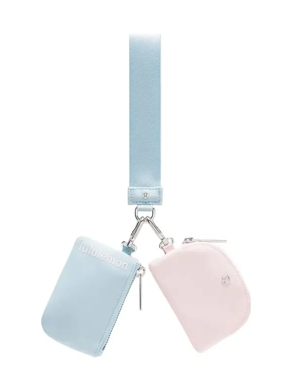 Lululemon Dual Pouch Wristlet - Foam Cloud/pink Pearl/silver