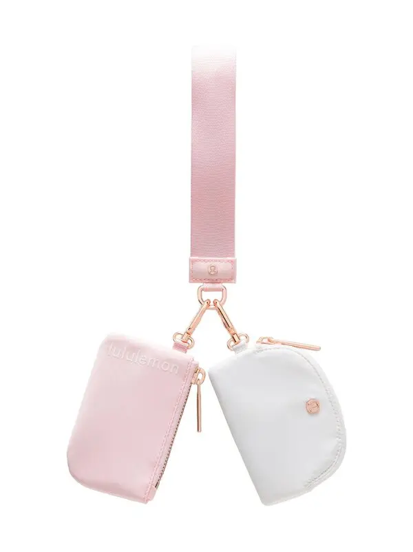 Lululemon Dual Pouch Wristlet - Pink Pearl/white/rose Gold