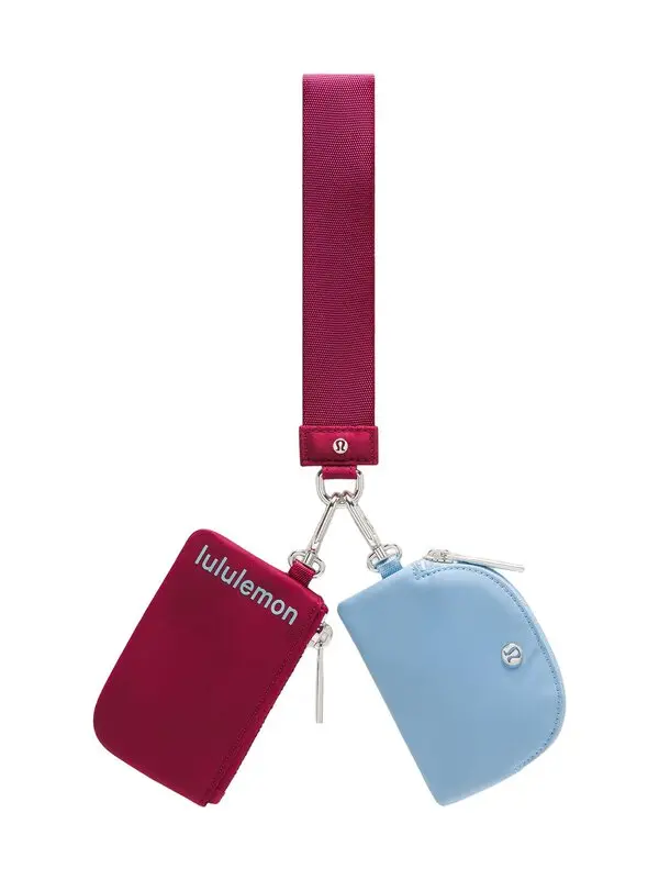 Lululemon Dual Pouch Wristlet - Raspberry Rave/dreamy Blue/silver