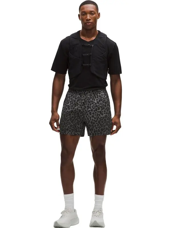 Lululemon Pace Breaker Linerless Short 5 - True Leopard Black Multi