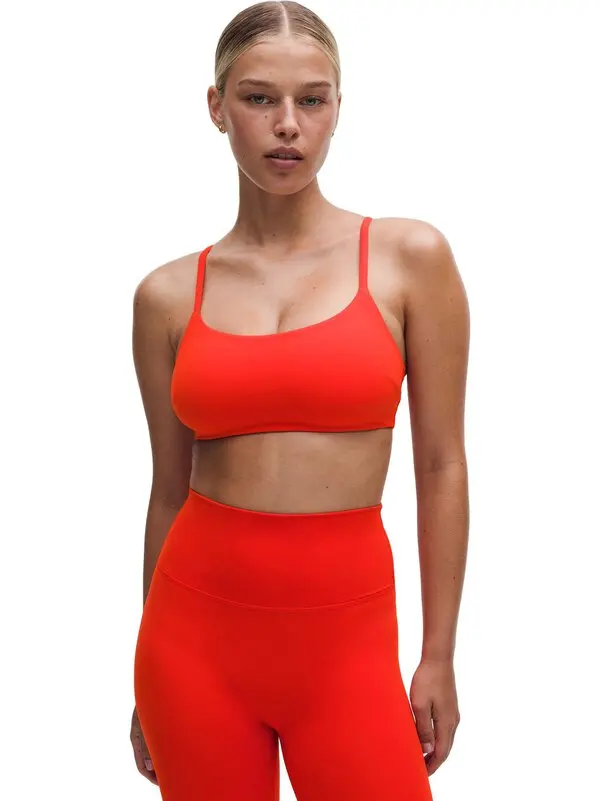 Lululemon Wunder Train Strappy Racer Bra - Cherry Ember