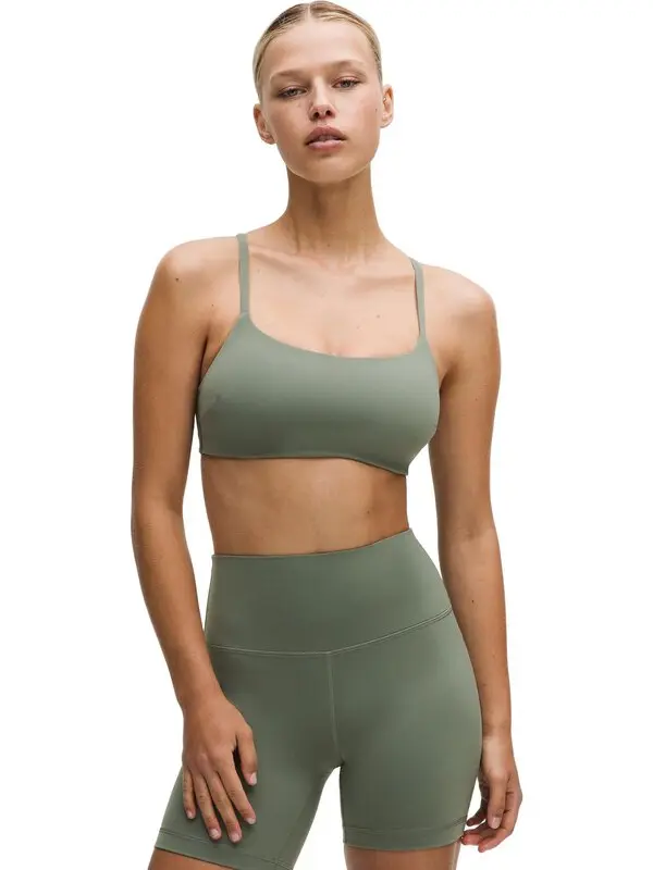 Lululemon Wunder Train Strappy Racer Bra - Willow Leaf