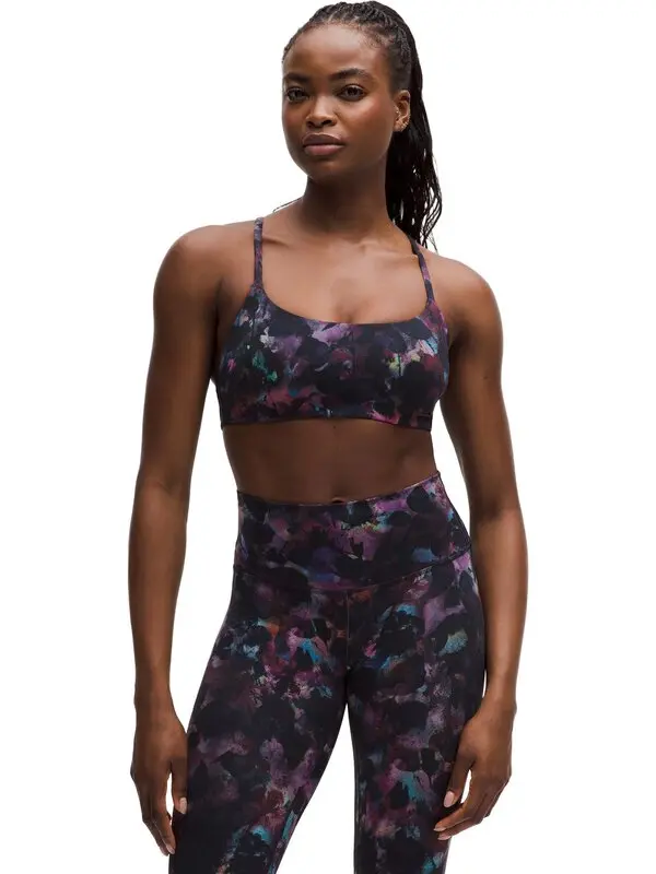 Lululemon Wunder Train Strappy Racer Bra - Opulent Floral Black Multi
