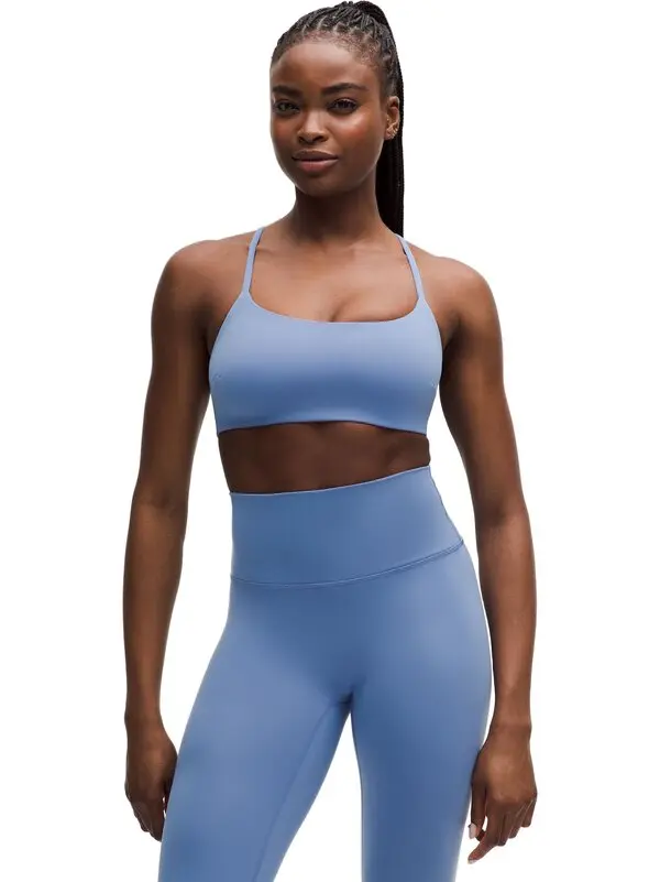 Lululemon Wunder Train Strappy Racer Bra - Prep Blue