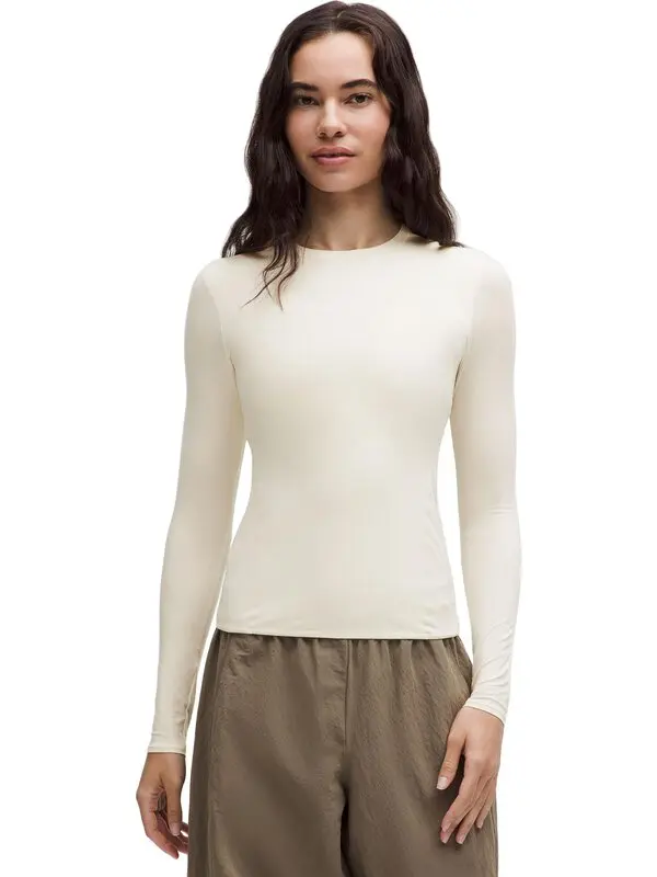 Lululemon Wundermost Ultra-soft Nulu Crewneck Long-sleeve Shirt - Light Ivory
