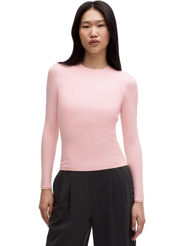 Lululemon Wundermost Ultra-soft Nulu Crewneck Long-sleeve Shirt - Pink Pearl
