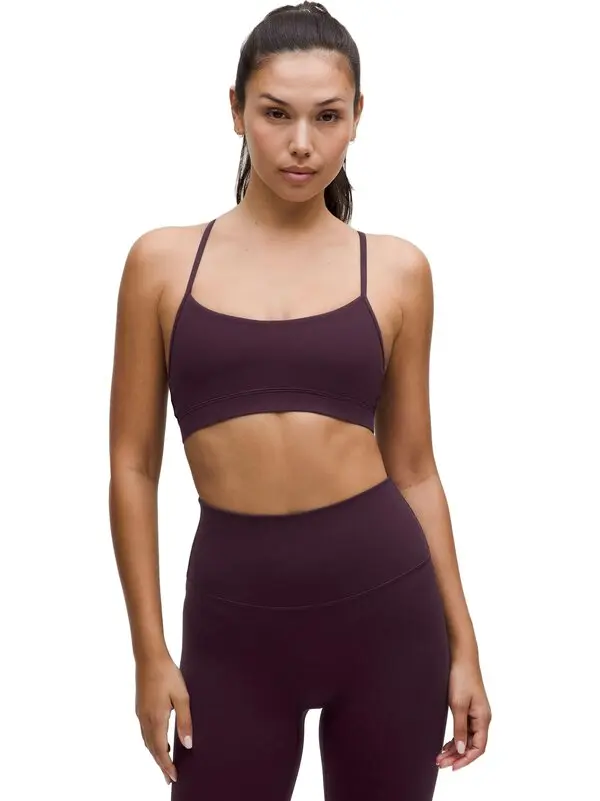 Lululemon Flow Y Bra Nulu - Black Plum