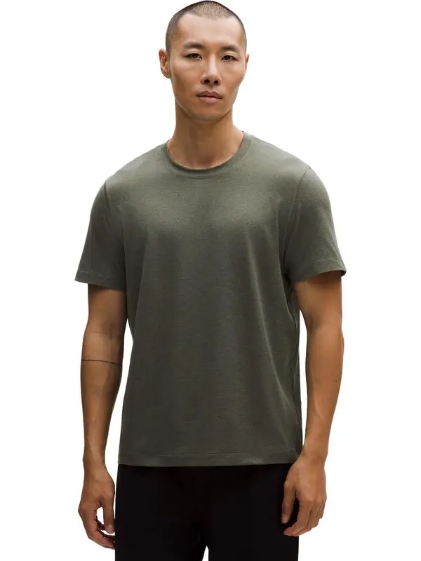 Lululemon Soft Jersey Short-sleeve Shirt - Heathered Army Green/heathered Willow Leaf