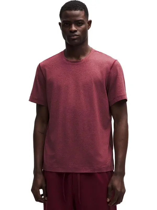 Lululemon Soft Jersey Short-sleeve Shirt - Heathered Burgundy Bay/heathered Misty Merlot