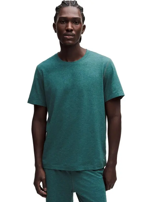 Lululemon Soft Jersey Short-sleeve Shirt - Heathered Deep Marina/heathered Harbor Green