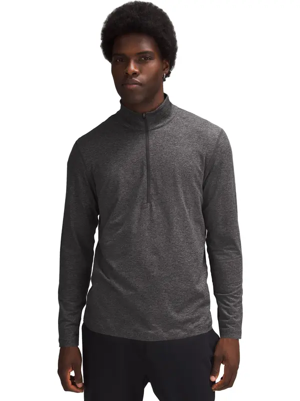 Lululemon Soft Jersey Half Zip - Heathered Black/heathered Graphite Grey