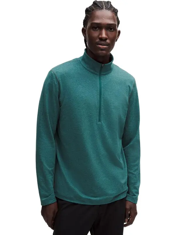 Lululemon Soft Jersey Half Zip - Heathered Deep Marina/heathered Harbor Green