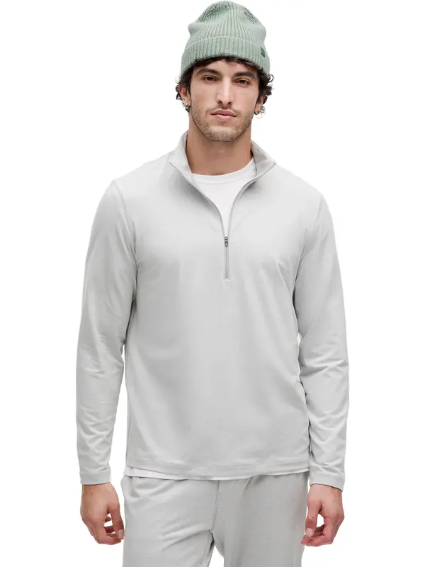 Lululemon Soft Jersey Half Zip - Heathered Vapor/heathered Silver Drop