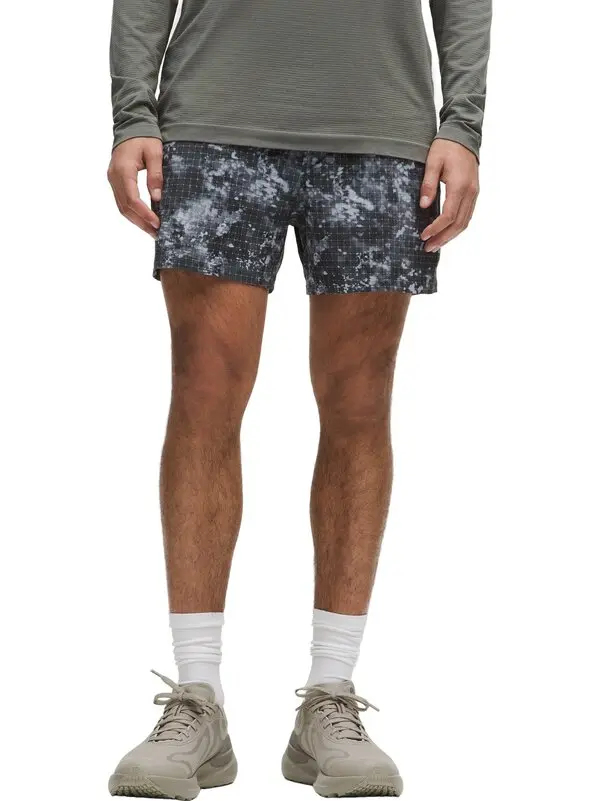 Lululemon Pace Breaker 5" Linerless Short - Shadow Grid Grey Multi