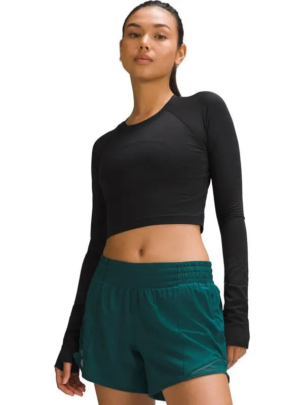 Lululemon Swiftly Tech Cropped Long-sleeve Shirt - Black