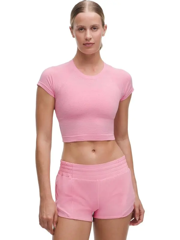 Lululemon Swiftly Tech Cropped Short-sleeve Shirt 2.0 - Candy Cloud/multi