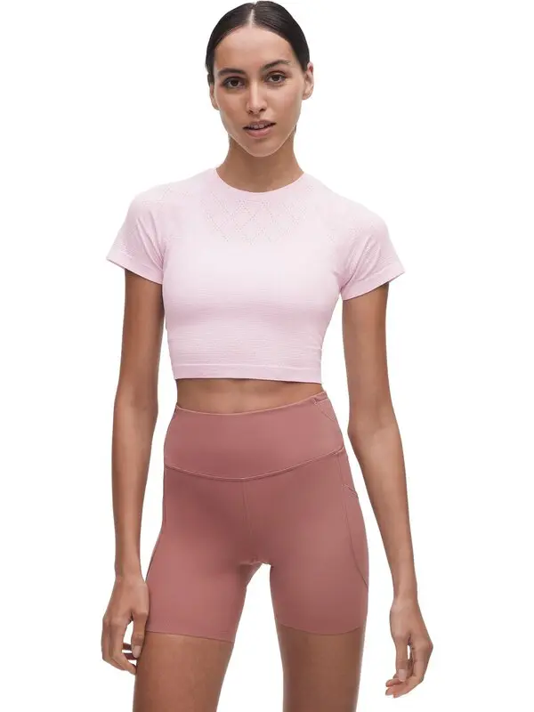 Lululemon Swiftly Tech Cropped Short-sleeve Shirt 2.0 - Diamond Drop Blissful Pink