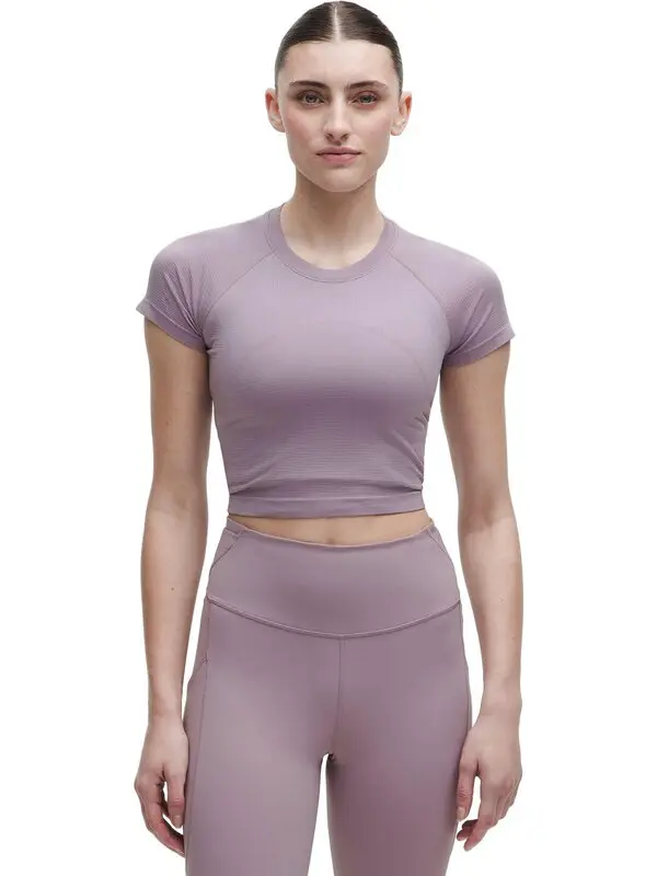 Lululemon Swiftly Tech Cropped Short-sleeve Shirt 2.0 - Lotus Lavender/lotus Lavender