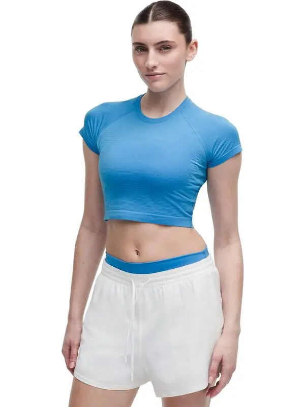 Lululemon Swiftly Tech Cropped Short-sleeve Shirt 2.0 - Ocean Wave/ocean Wave