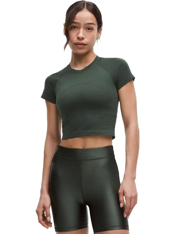Lululemon Swiftly Tech Cropped Short-sleeve Shirt 2.0 - Rainforest Green