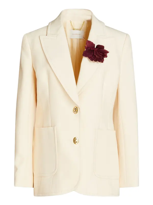 Zimmermann Wool-blend Blazer - Ecru