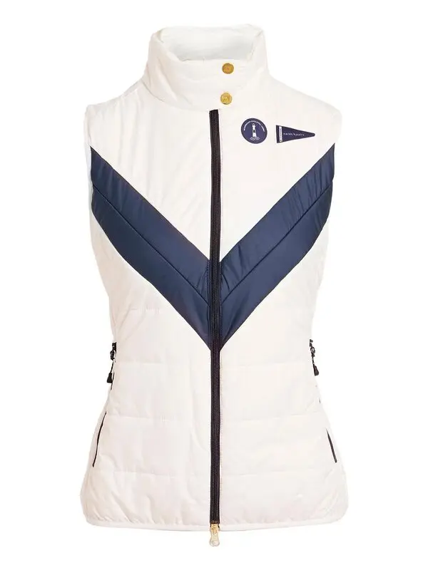 WE NORWEGIANS Onab Quilted Two-tone Shell Vest - Off-white