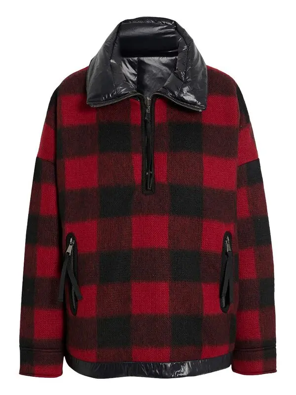 HOLDEN Reversible Checked Flannel Half-zip Jacket - Crimson