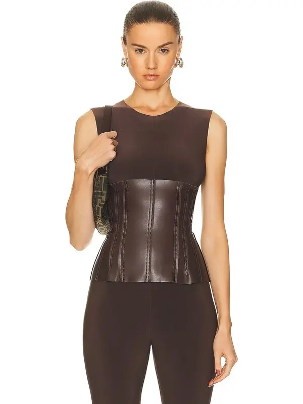 Norma Kamali Grace Corset - Chocolate